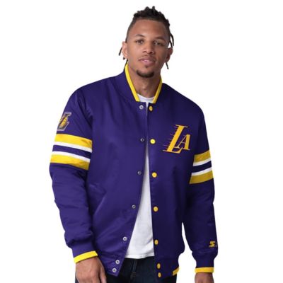 Starter NBA Los Angeles Lakers Scout Varsity Satin Full-Snap Jacket | belk