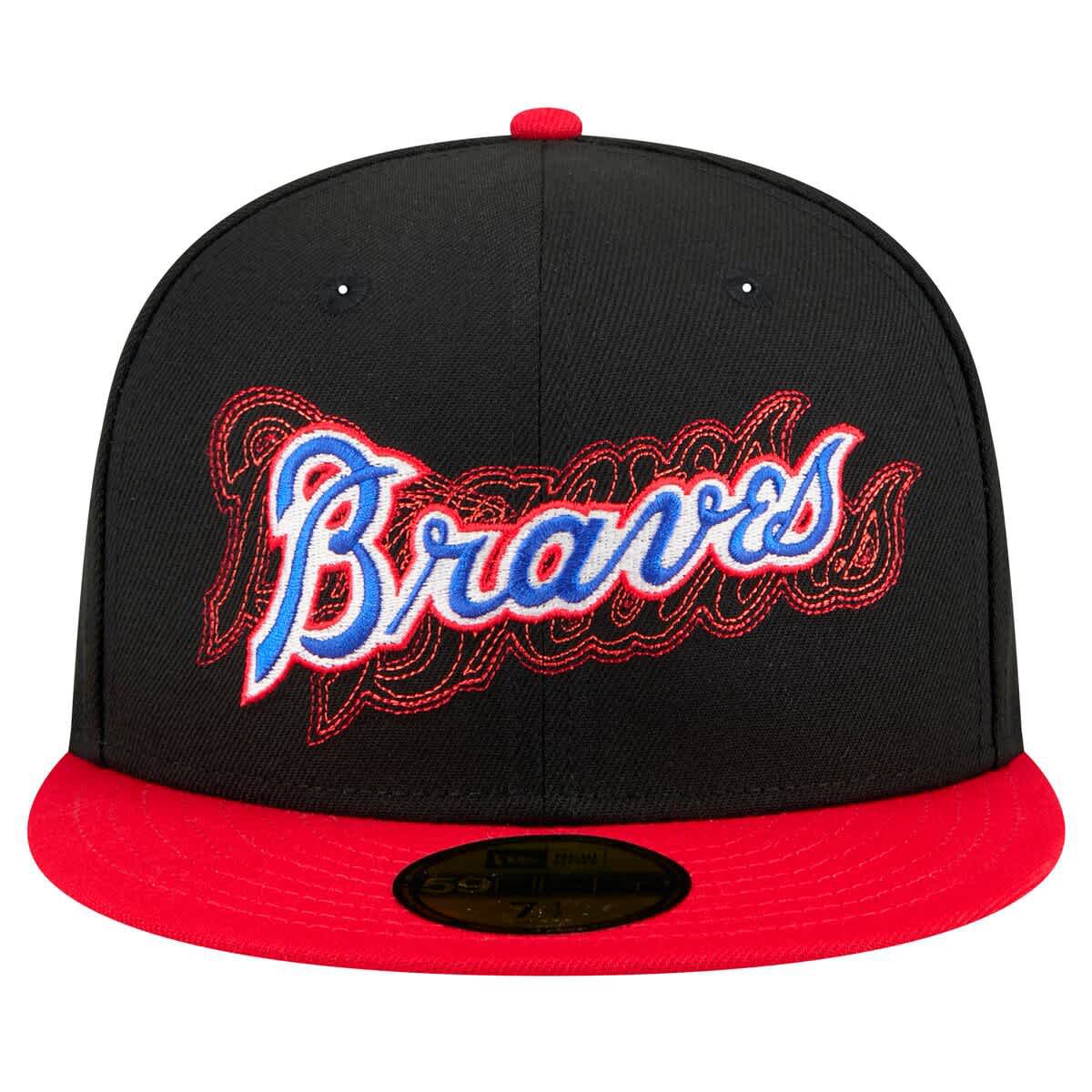 New Era MLB Atlanta Braves Shadow Stitch 59FIFTY Fitted Hat | Belk