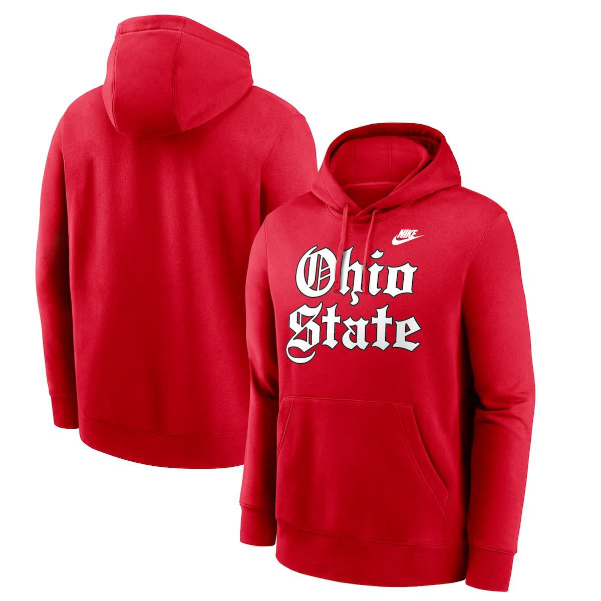 Nike® NCAA Nike Ohio State Buckeyes Old English Fleece Pullover Hoodie ...
