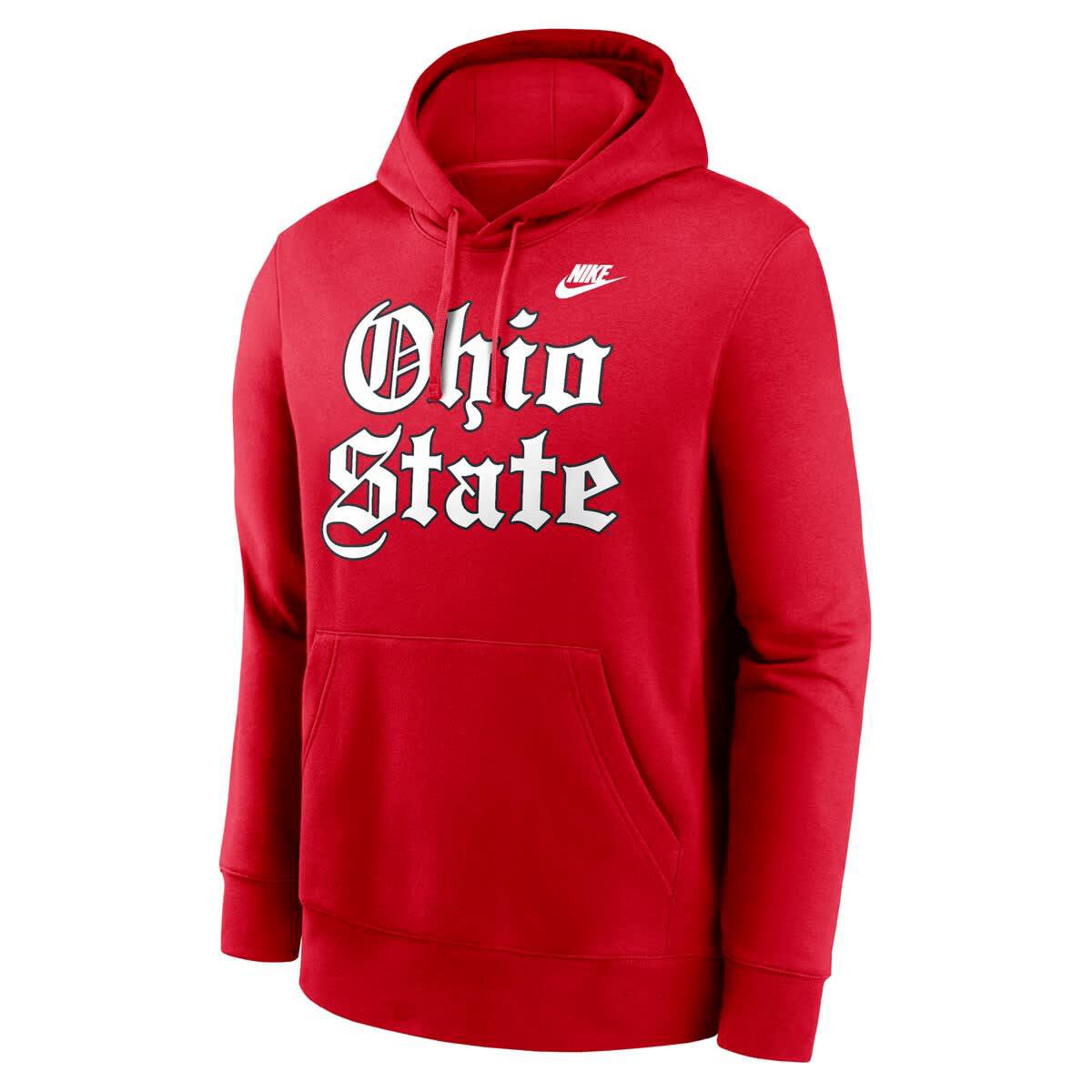 Nike® NCAA Nike Ohio State Buckeyes Old English Fleece Pullover Hoodie ...
