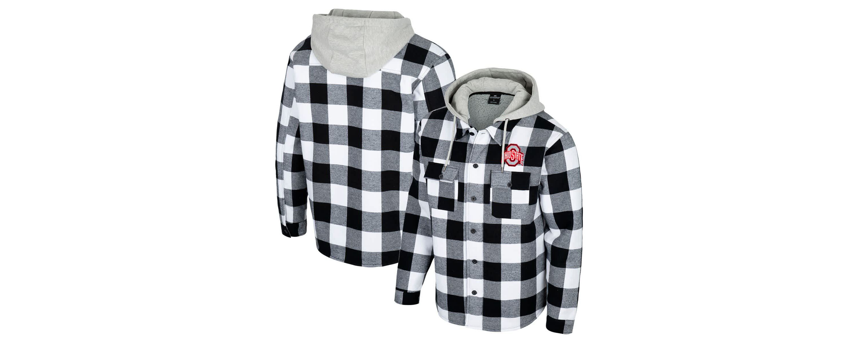 Colosseum NCAA Black/White Ohio State Buckeyes Buffalo Plaid Full-Zip ...