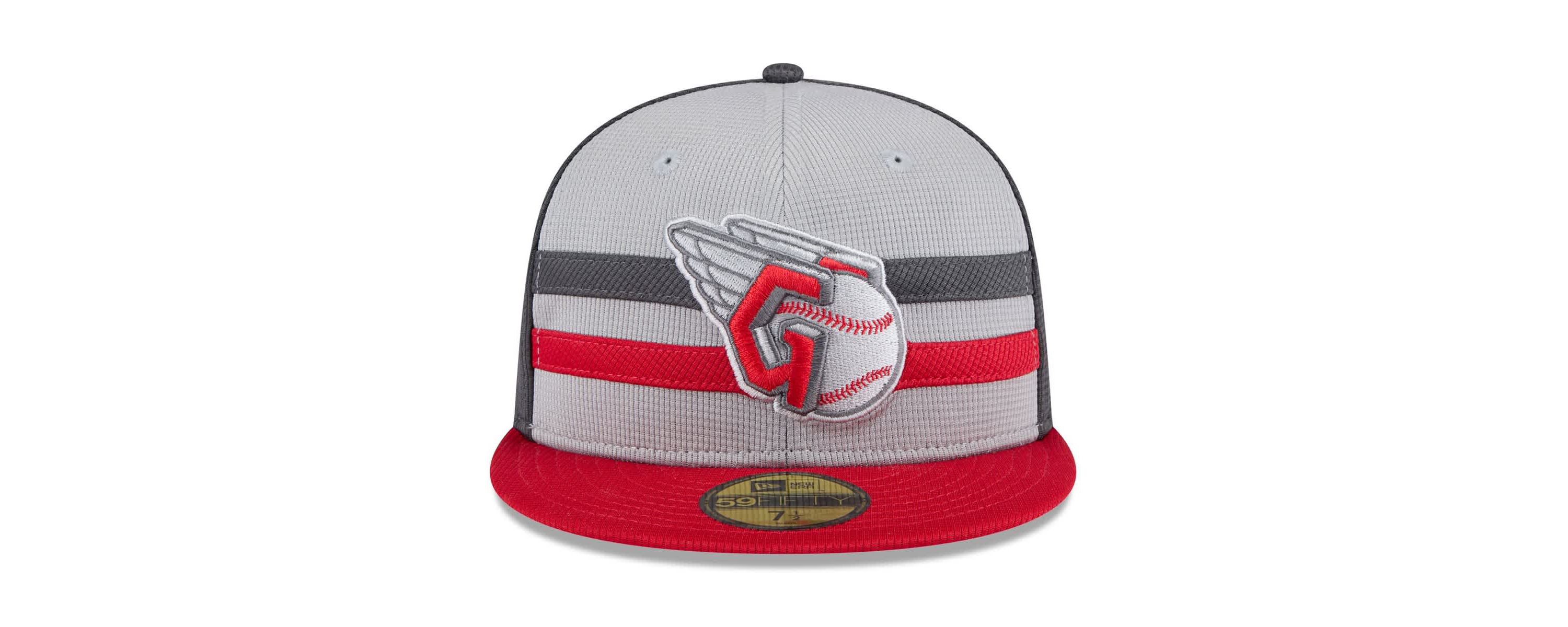 New Era MLB Gray/Red Cleveland Guardians 2025 Batting Practice 59FIFTY ...