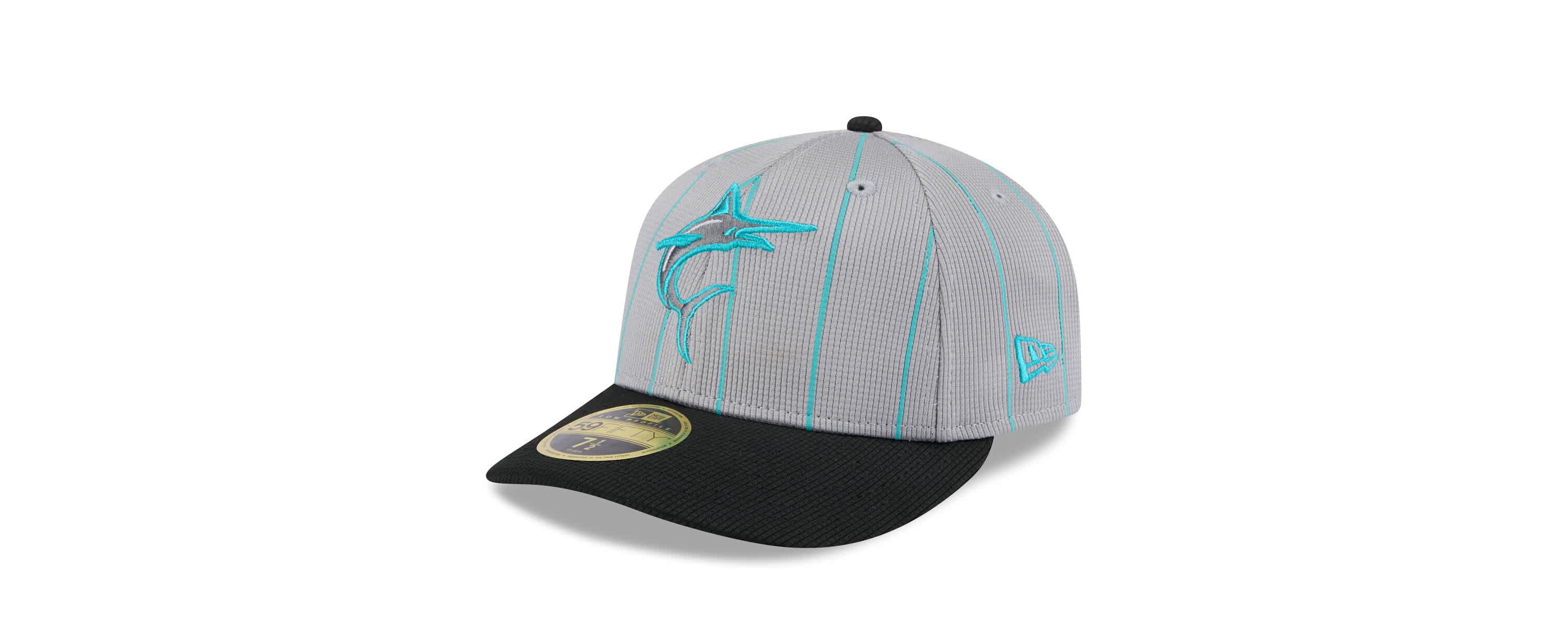 New Era MLB Gray/Black Miami Marlins 2025 Batting Practice Low 59FIFTY ...
