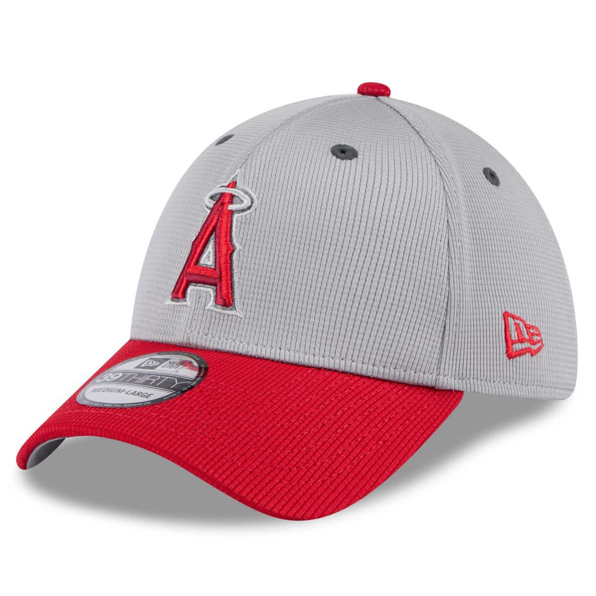 New Era MLB Gray/Red Los Angeles Angels 2025 Batting Practice 39THIRTY ...