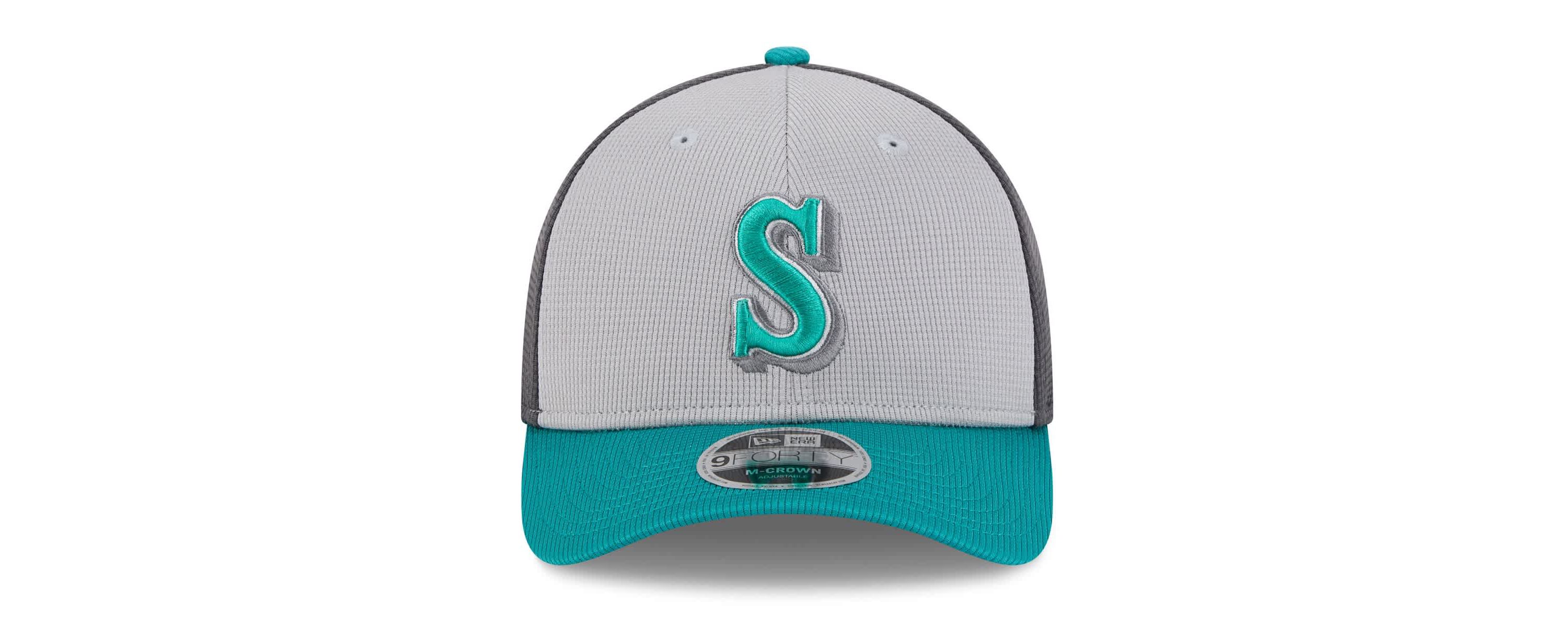 New Era MLB Gray/Aqua Seattle Mariners 2025 Batting Practice 9FORTY M ...