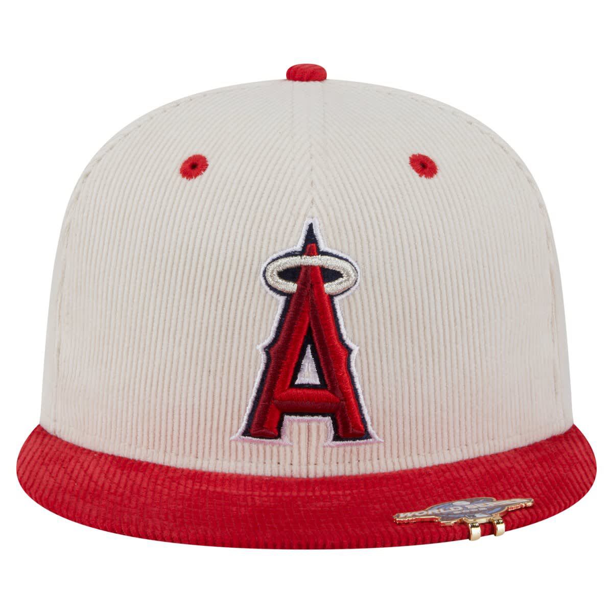 New Era MLB Cream/Red Los Angeles Angels Two-Tone Corduroy 59FIFTY ...