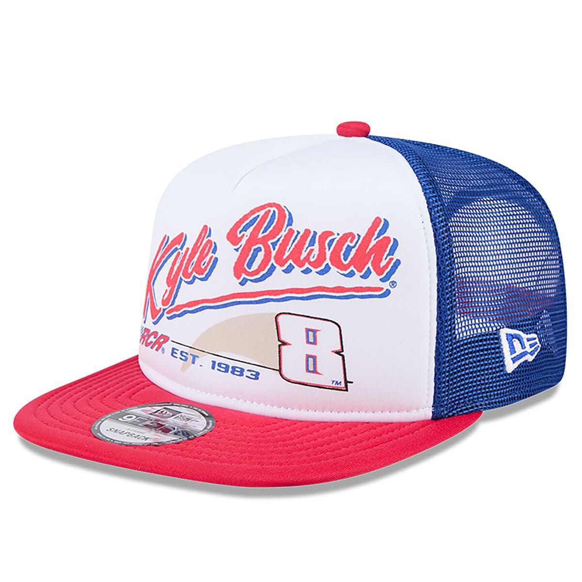 New Era NASCAR Kyle Busch 9FIFTY A-Frame Retro Script Snapback Hat | Belk