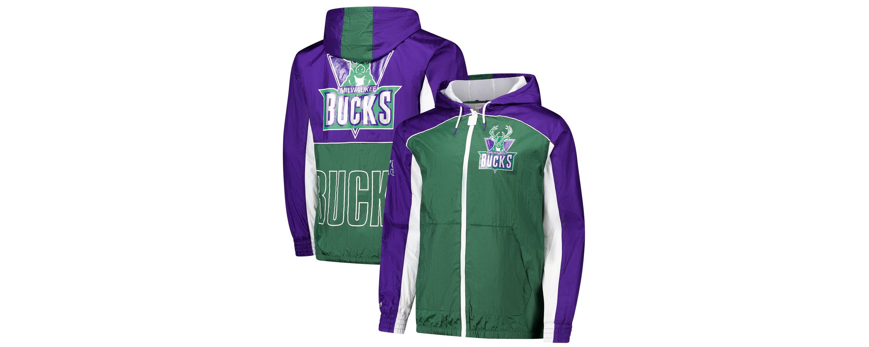 Mitchell & Ness NBA Green/Purple Milwaukee Bucks Hardwood Classics Big ...