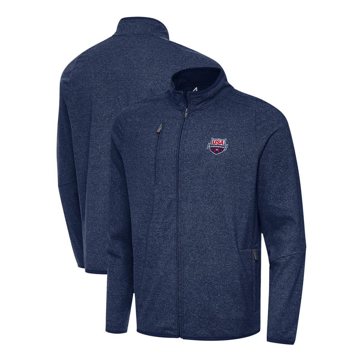 Antigua Olympics Heather USA Swimming Hold-Up Full-Zip Jacket | Belk