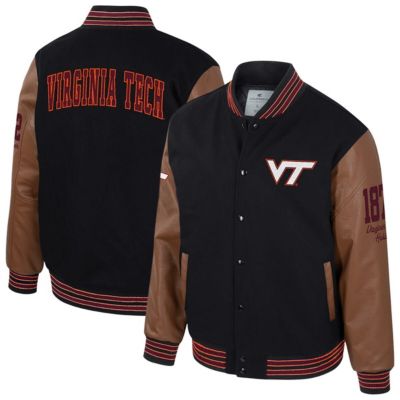 Colosseum NCAA Virginia Tech Hokies Letterman Full-Snap Varsity Jacket ...