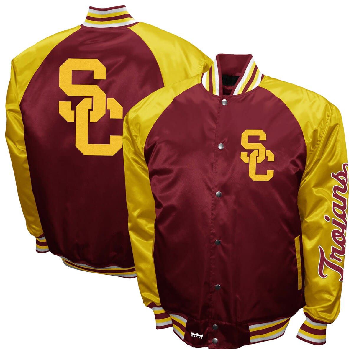 Franchise Club NCAA Franchise Club USC Trojans Satin Full-Snap Jacket ...