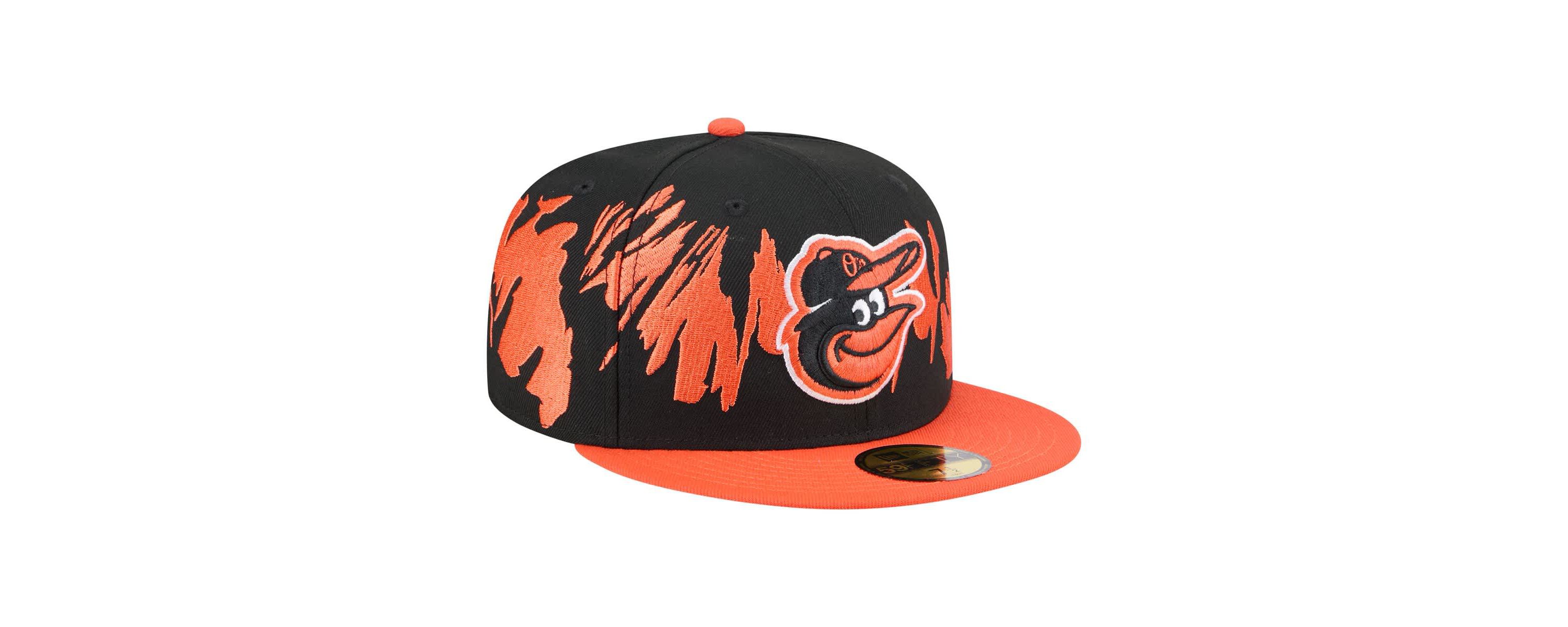 New Era MLB Black/Orange Baltimore Orioles Retro Pattern 59FIFTY Fitted ...