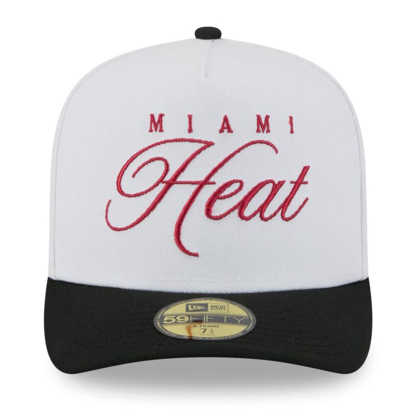 New Era NBA White/Black Miami Heat 2025 NBA Draft A-Frame 59FIFTY ...
