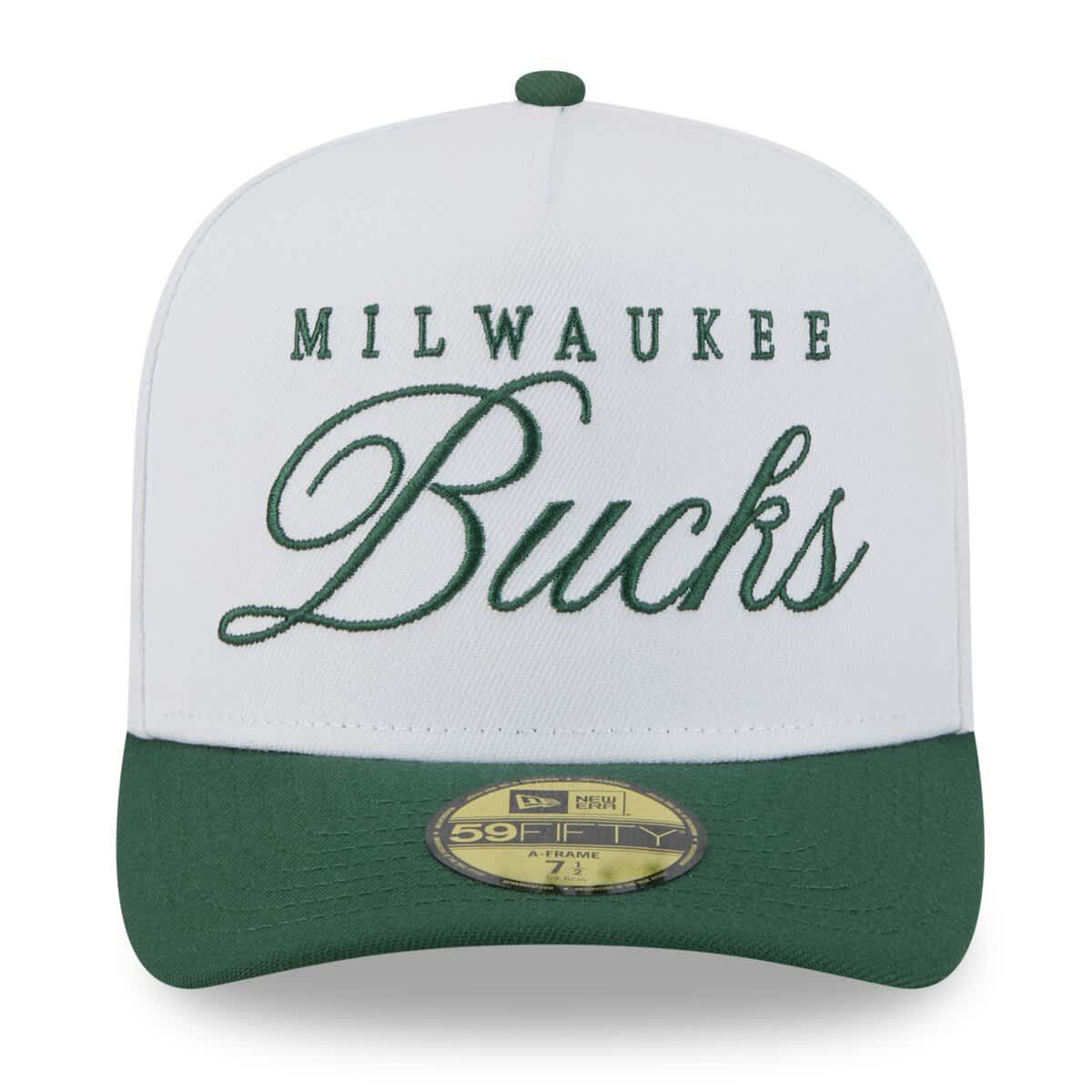 New Era NBA White/Hunter Milwaukee Bucks 2025 NBA Draft A-Frame 59FIFTY ...