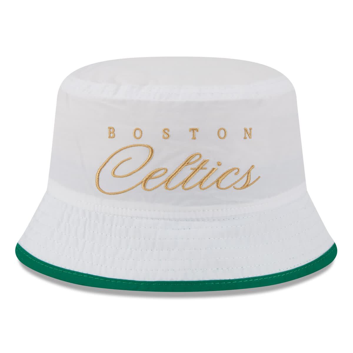 New Era NBA White/Kelly Boston Celtics 2025 NBA Draft Nylon Bucket Hat ...