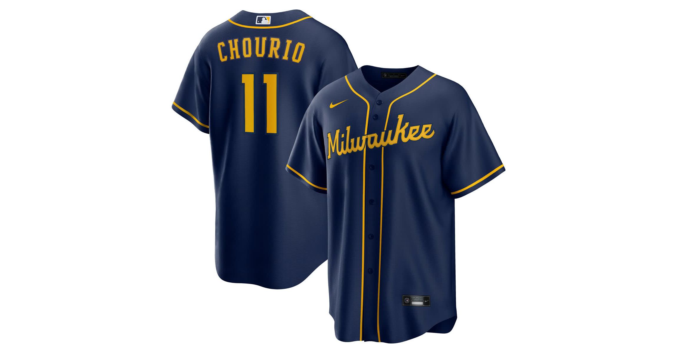 Nike® MLB Nike Jackson Chourio Milwaukee Brewers Alternate 2 Replica ...