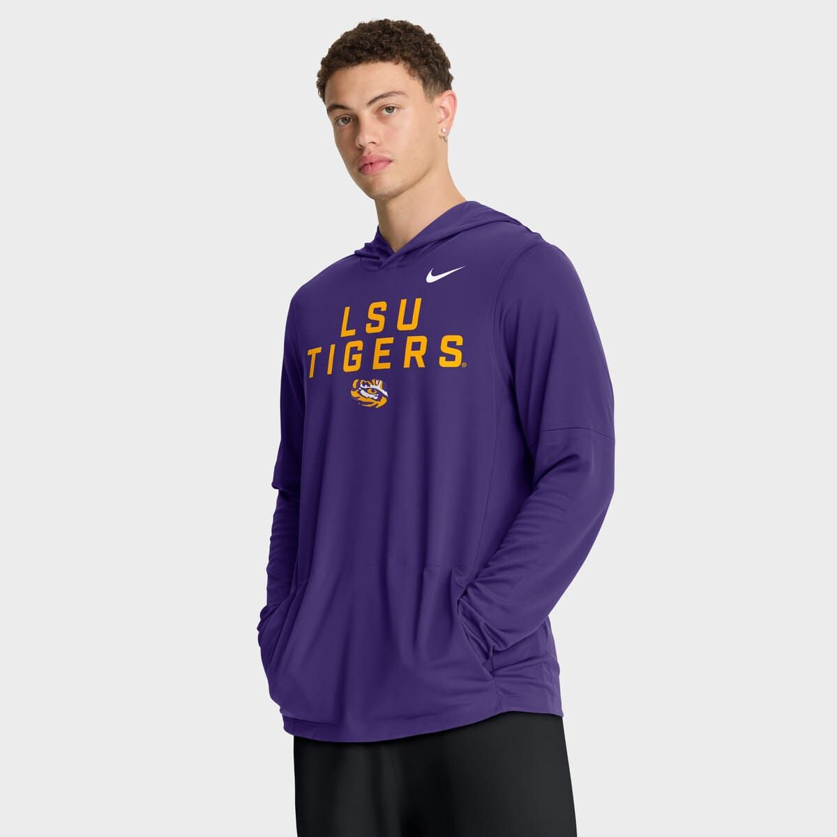 Nike® NCAA Nike LSU Tigers 2025 Sideline Dri-FIT Long Sleeve Hoodie T ...