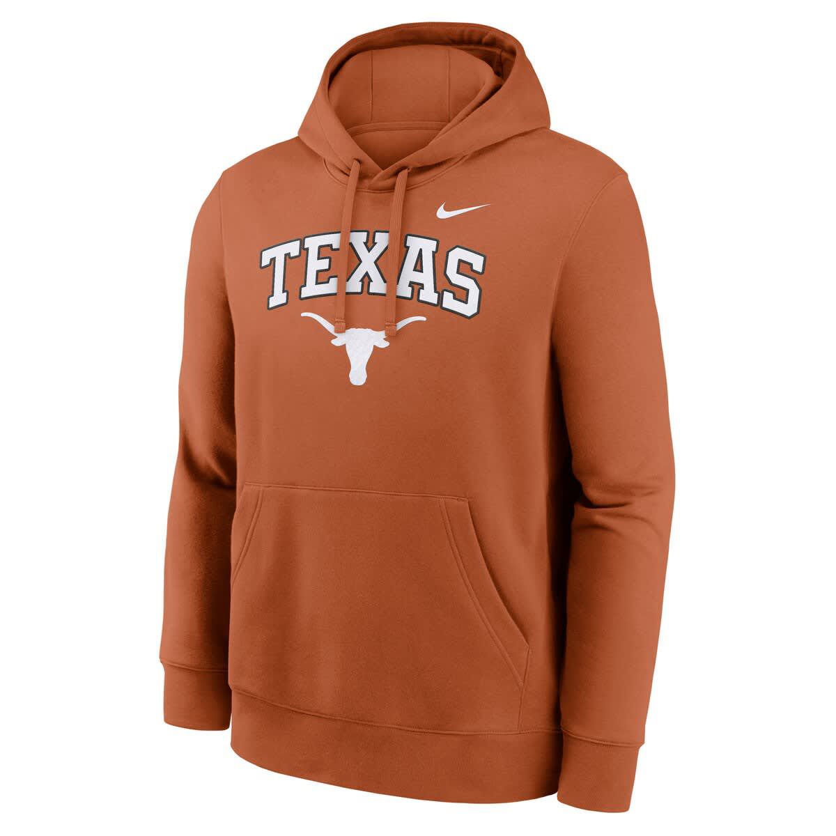 Nike® NCAA Nike Texas Texas Longhorns Club Fleece Arch Pullover Hoodie ...