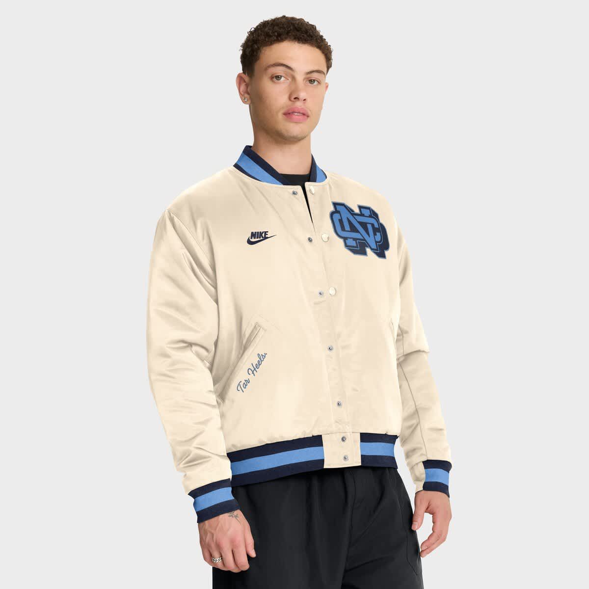 Nike® NCAA Nike North Carolina Tar Heels Legacy Full-Snap Bomber Jacket ...
