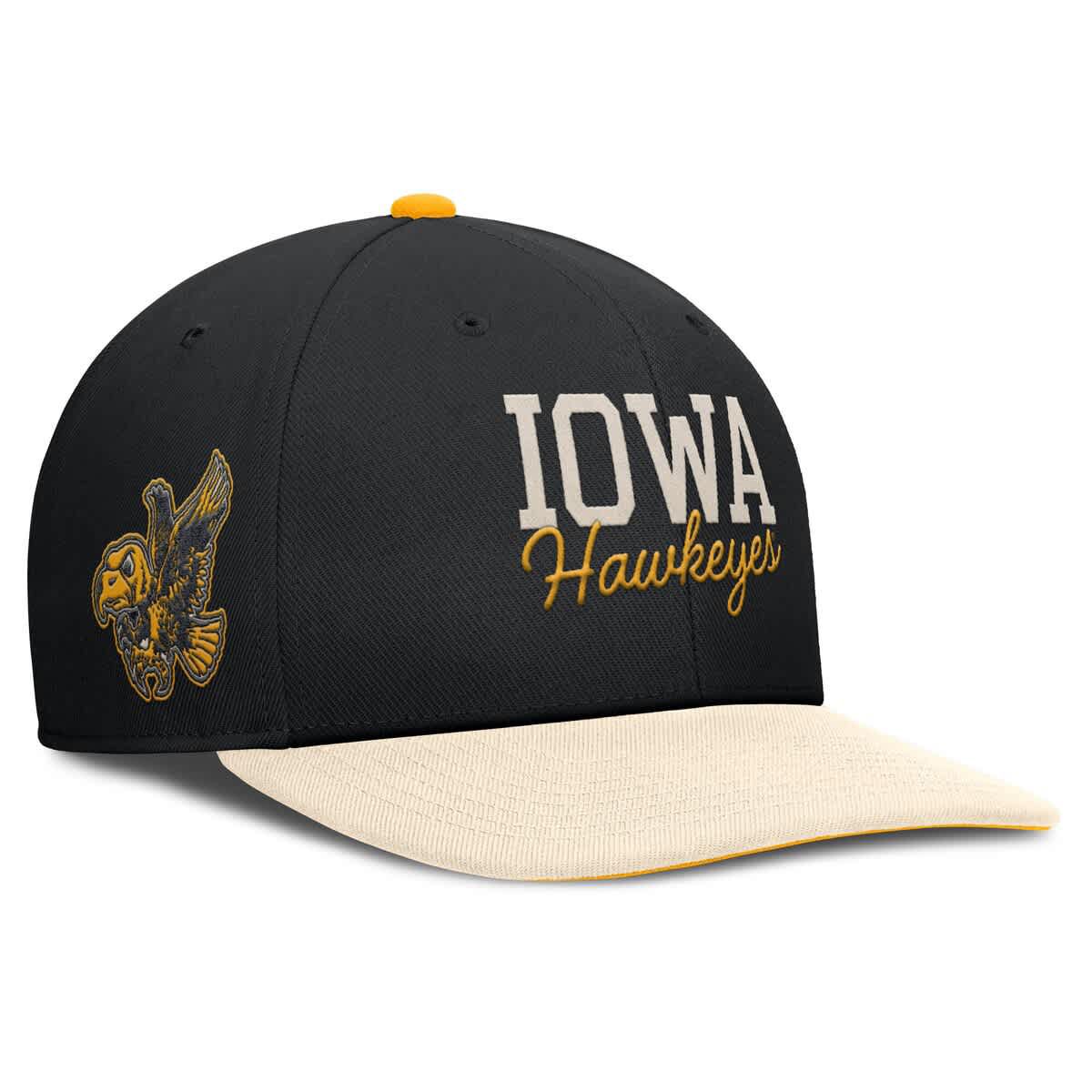 Nike® NCAA Nike Black/Cream Iowa Hawkeyes Pro Legacy Script Snapback ...