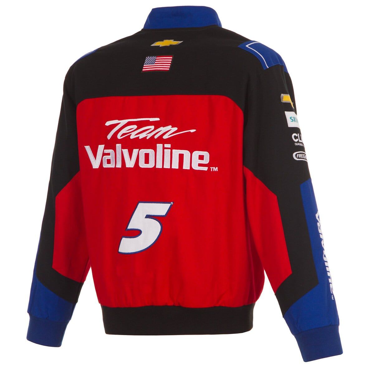 JH Design NASCAR Black/Red Kyle Larson Valvoline Full-Snap Twill ...