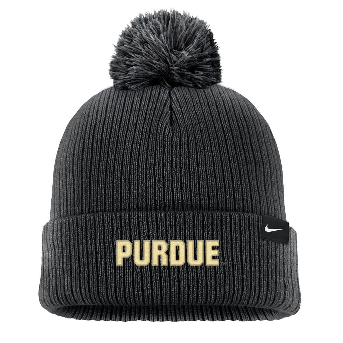 Nike® NCAA Nike Purdue Boilermakers Tonal Peak Cuffed Knit Hat with Pom ...