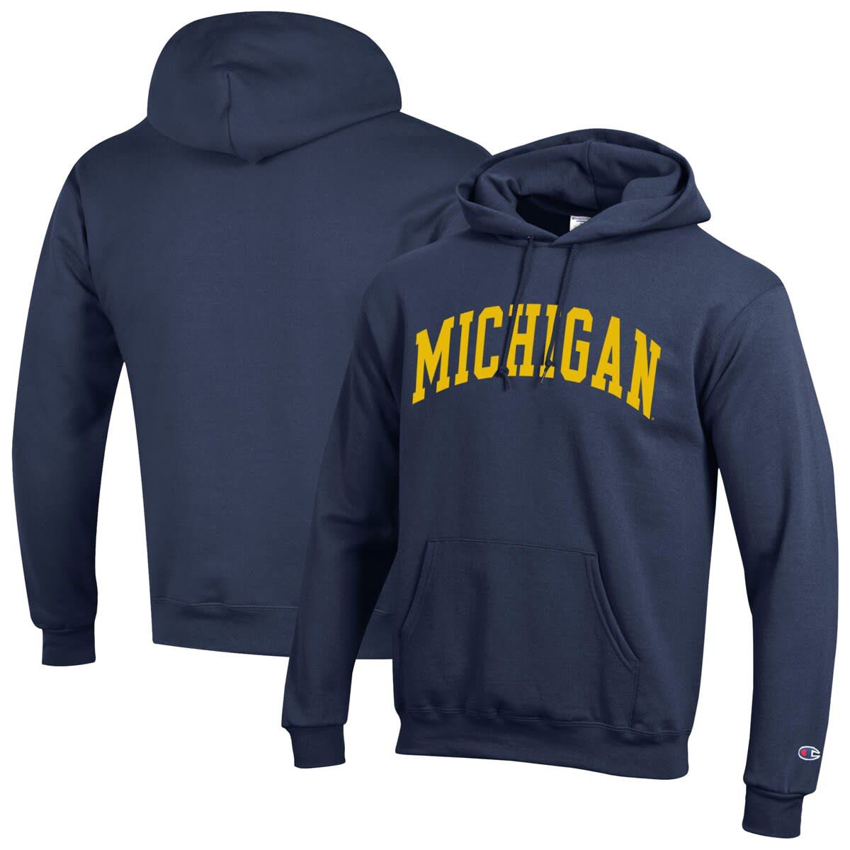 Champion® NCAA Michigan Wolverines Basic Arch Fleece Pullover Hoodie | Belk