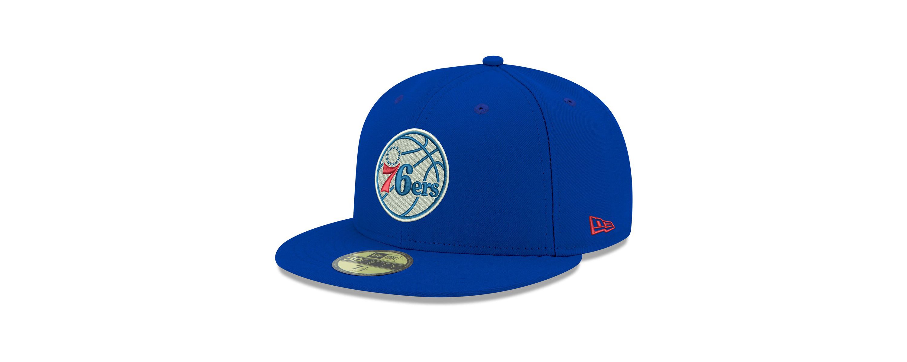 New Era NBA Philadelphia 76ers Official Team Color 59FIFTY Fitted Hat ...