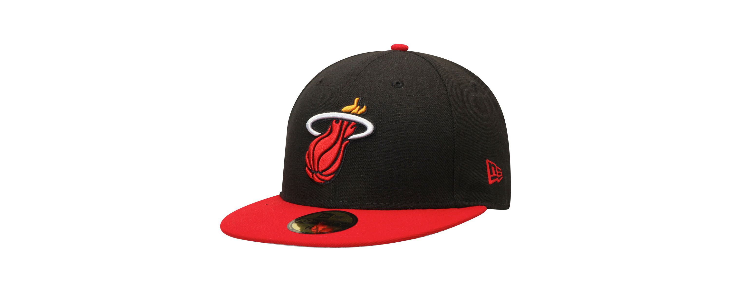 New Era NBA Black/Red Miami Heat Official Team Color 2Tone 59FIFTY ...