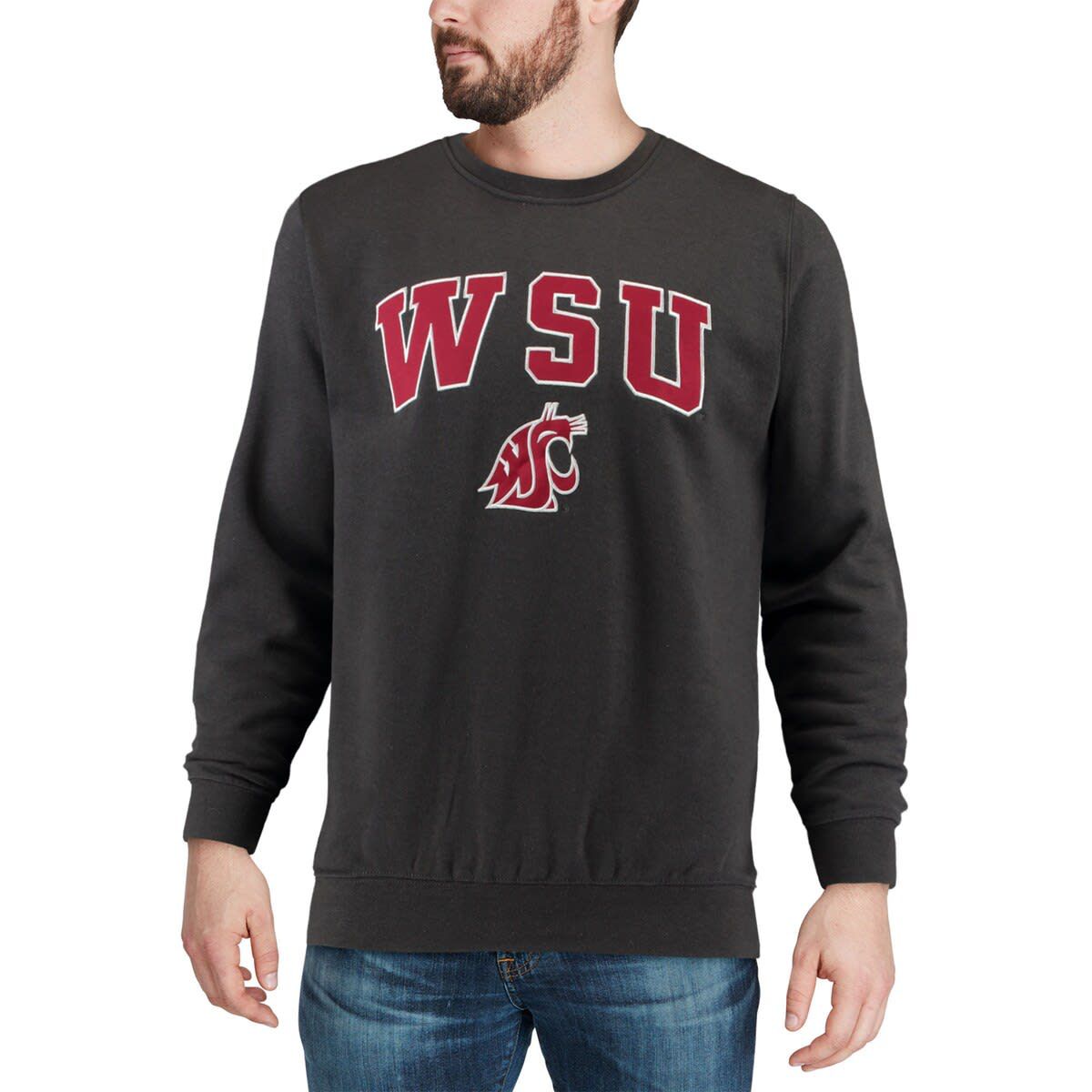 Colosseum NCAA Washington State Cougars Arch & Logo Crew Neck ...