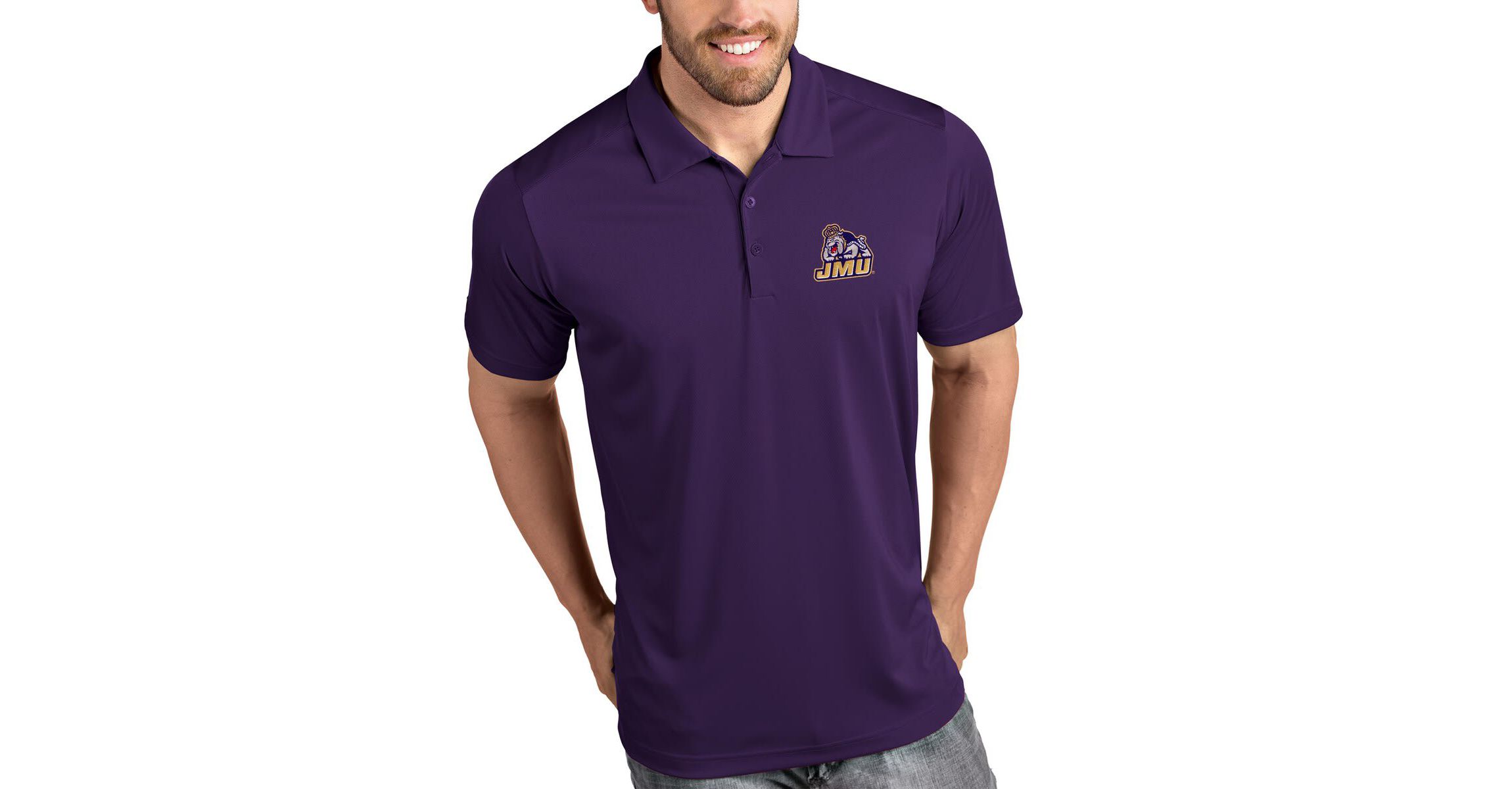 Antigua NCAA James Madison Dukes Tribute Polo - Purple | Belk