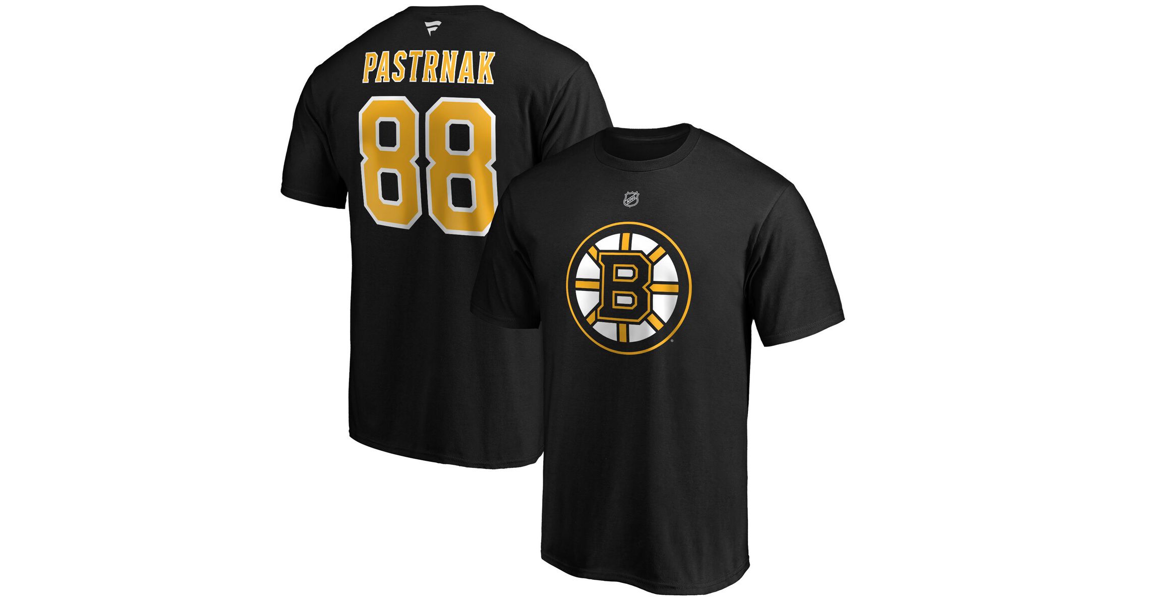 Fanatics NHL David Pastrnak Team Authentic Stack Name & Number T-Shirt ...