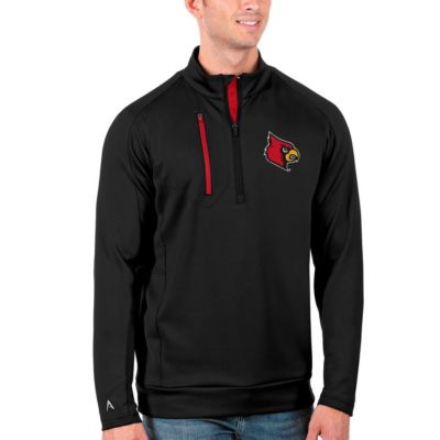 Antigua NCAA Black/Red Louisville Cardinals Generation Half-Zip ...