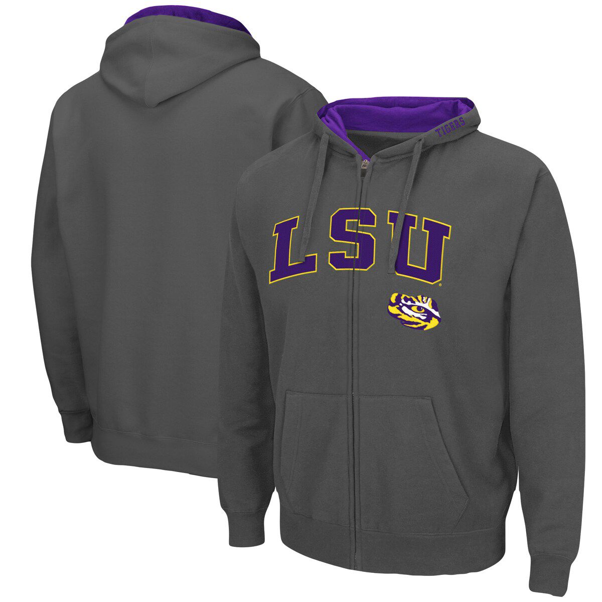 Colosseum NCAA LSU Tigers Arch & Logo 3.0 Full-Zip Hoodie | Belk
