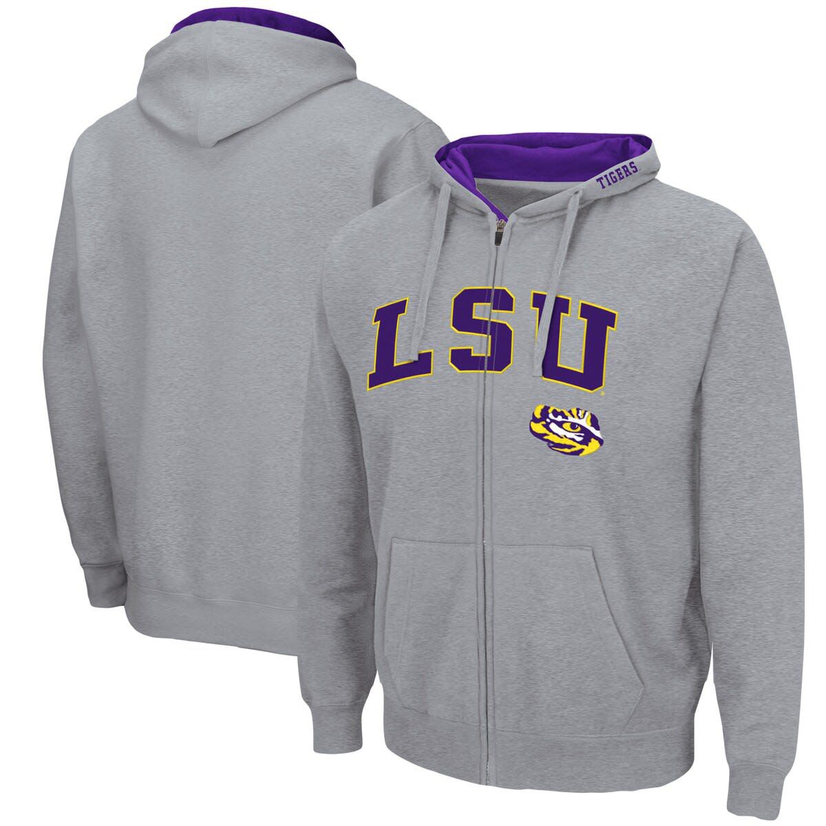 Colosseum NCAA ed LSU Tigers Arch & Logo 3.0 Full-Zip Hoodie | Belk