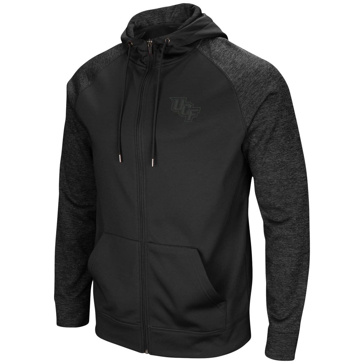 Colosseum NCAA UCF Knights Blackout 3.0 Tonal Raglan Full-Zip Hoodie | Belk