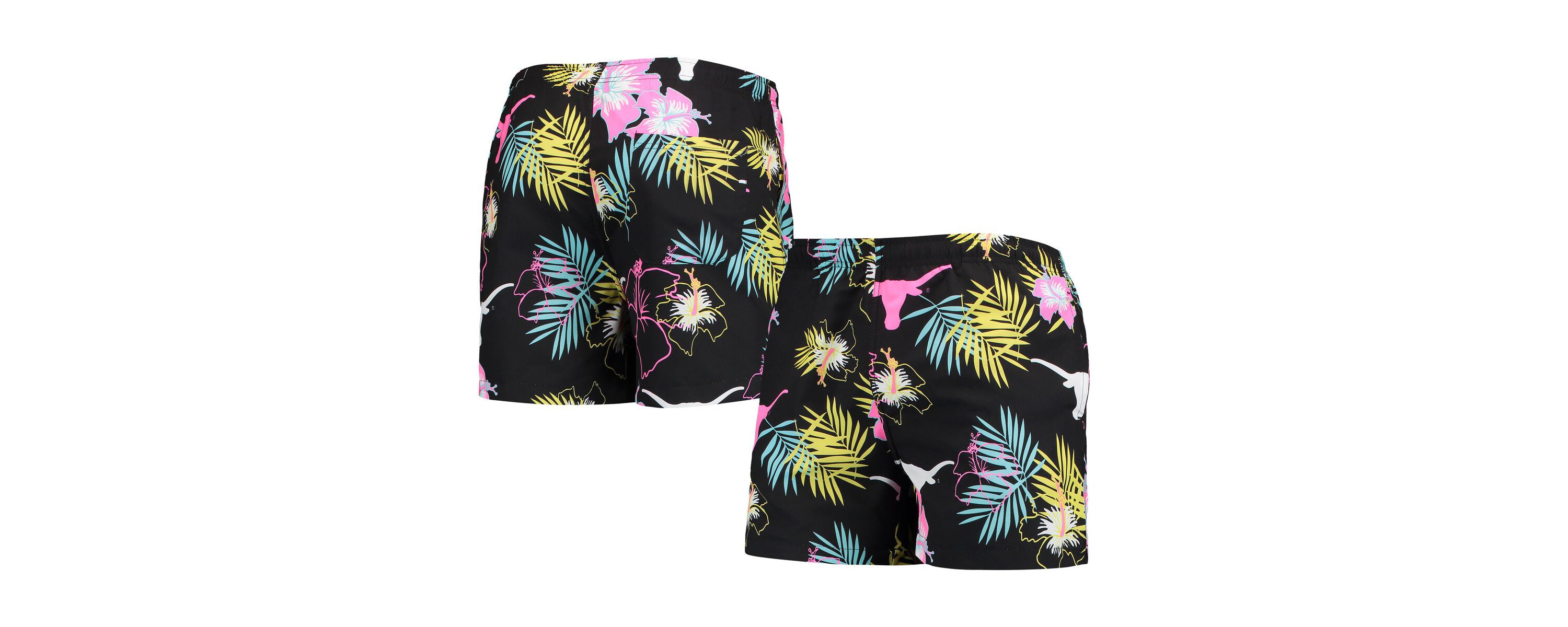 FOCO NCAA Texas Longhorns Neon Floral Swim Trunks | Belk