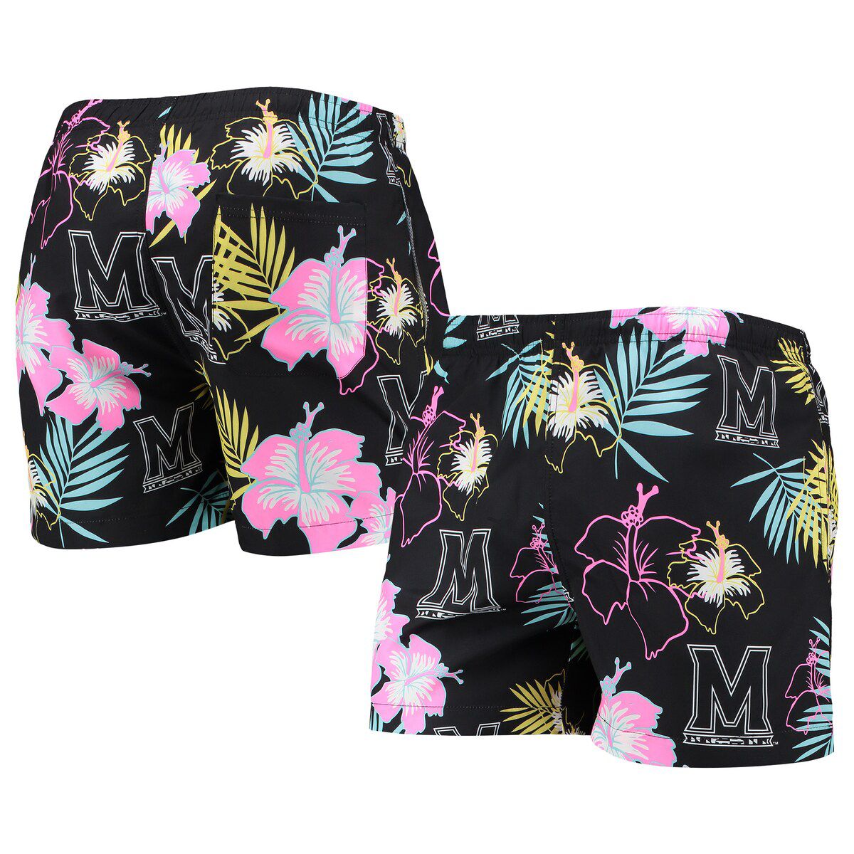 FOCO NCAA Maryland Terrapins Neon Floral Swim Trunks | Belk