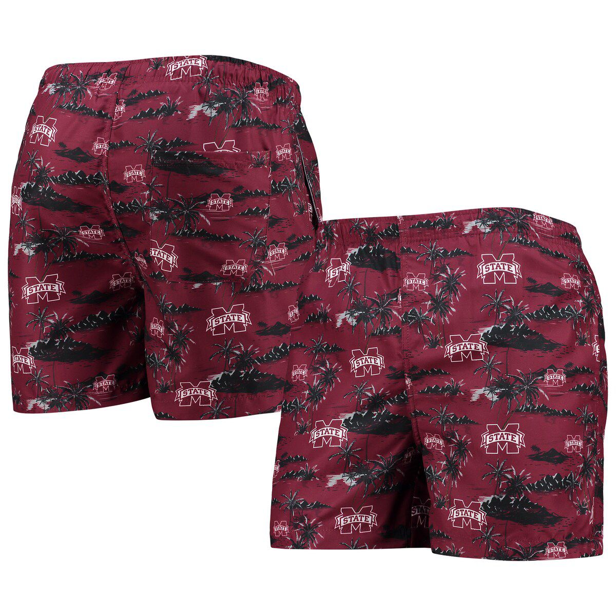 FOCO NCAA Mississippi State Bulldogs Island Palm Swim Trunks | Belk