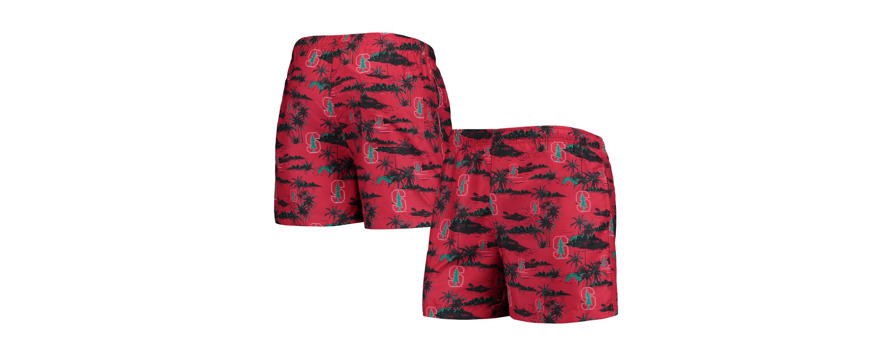 FOCO Stanford Cardinal NCAA Stanford Island Palm Swim Trunks | Belk