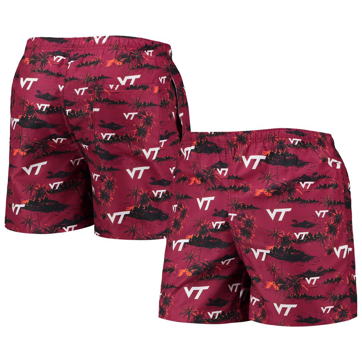 FOCO NCAA Virginia Tech Hokies Island Palm Swim Trunks | Belk