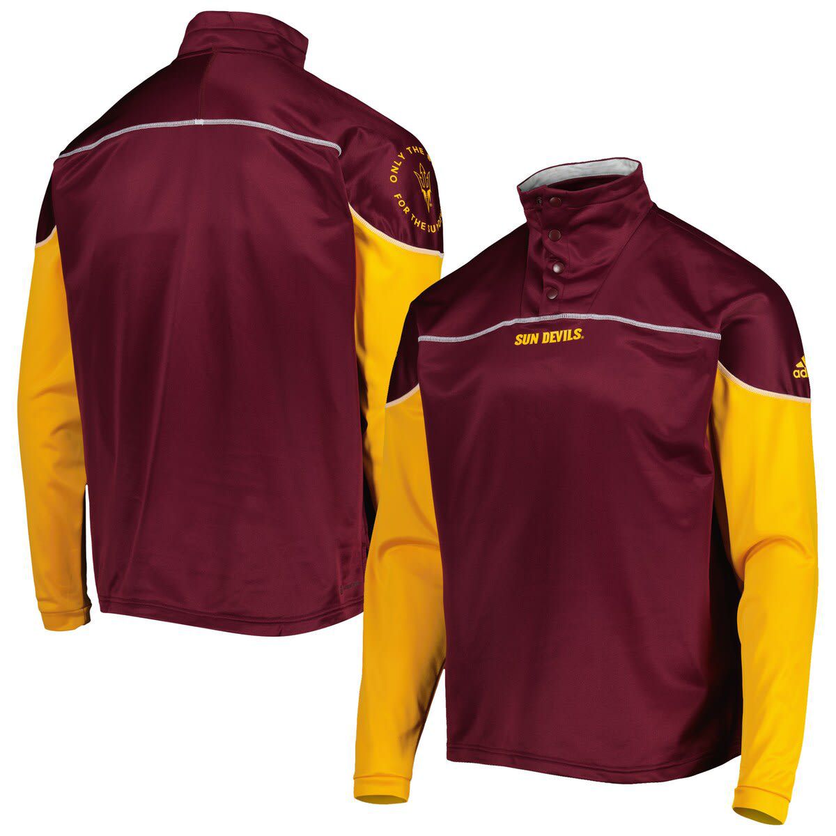 adidas NCAA Arizona State Sun Devils AEROREADY Knit Quarter-Snap Jacket ...