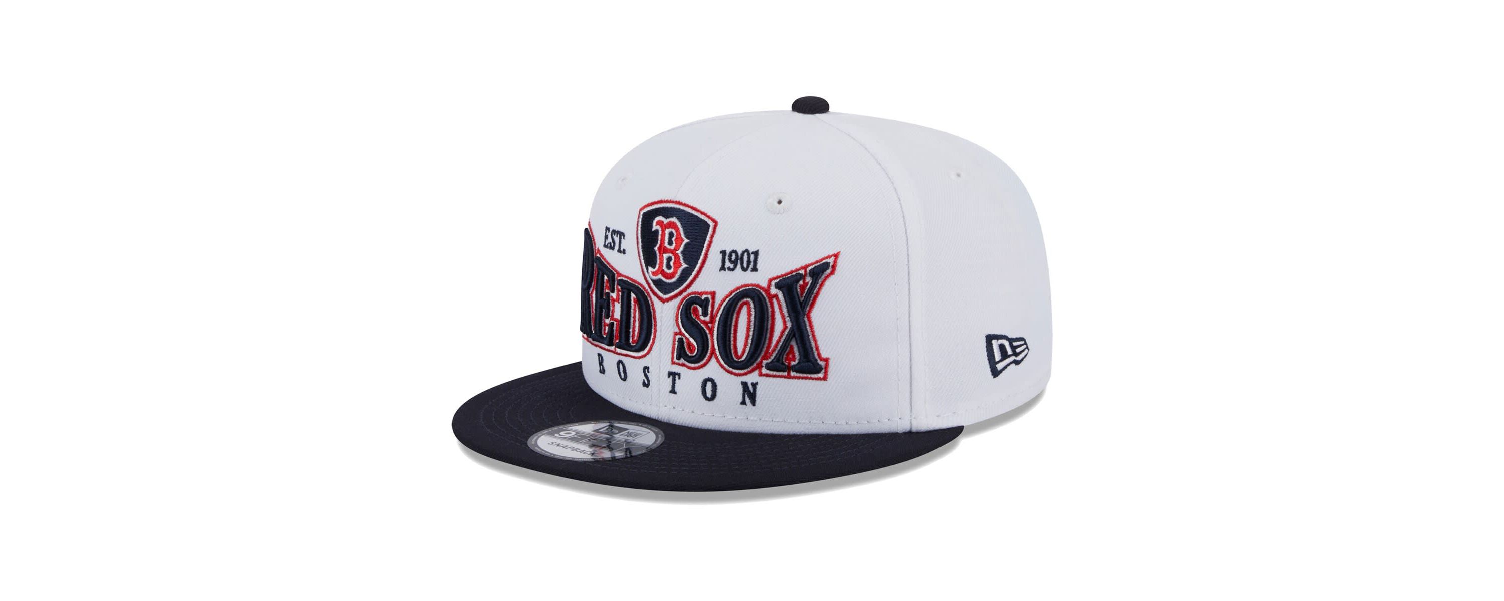 New Era Boston Red Sox MLB White/Navy Boston Sox Crest 9FIFTY Snapback ...