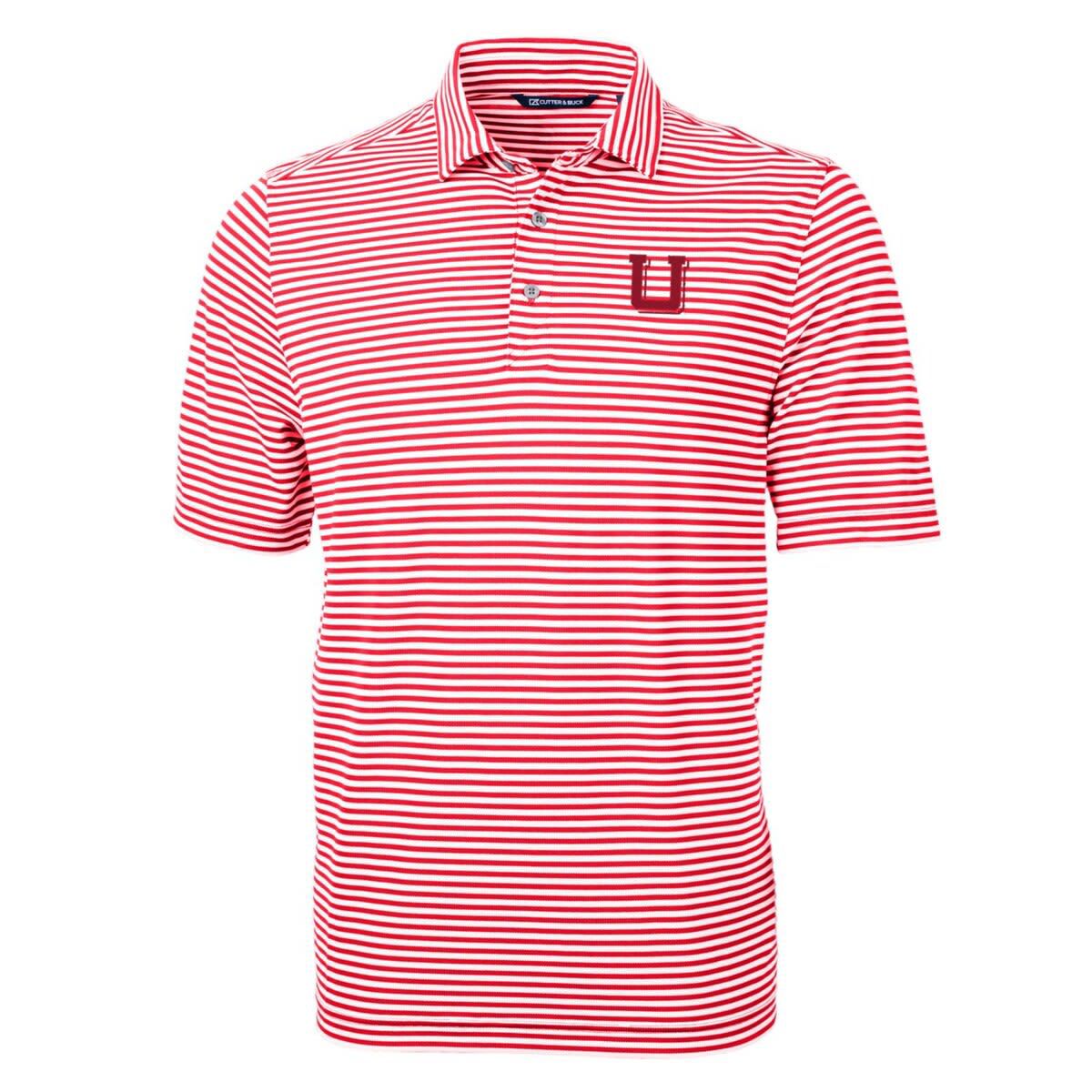 Cutter & Buck NCAA Utah Utes Throwback Logo Virtue Eco Pique Stripe ...