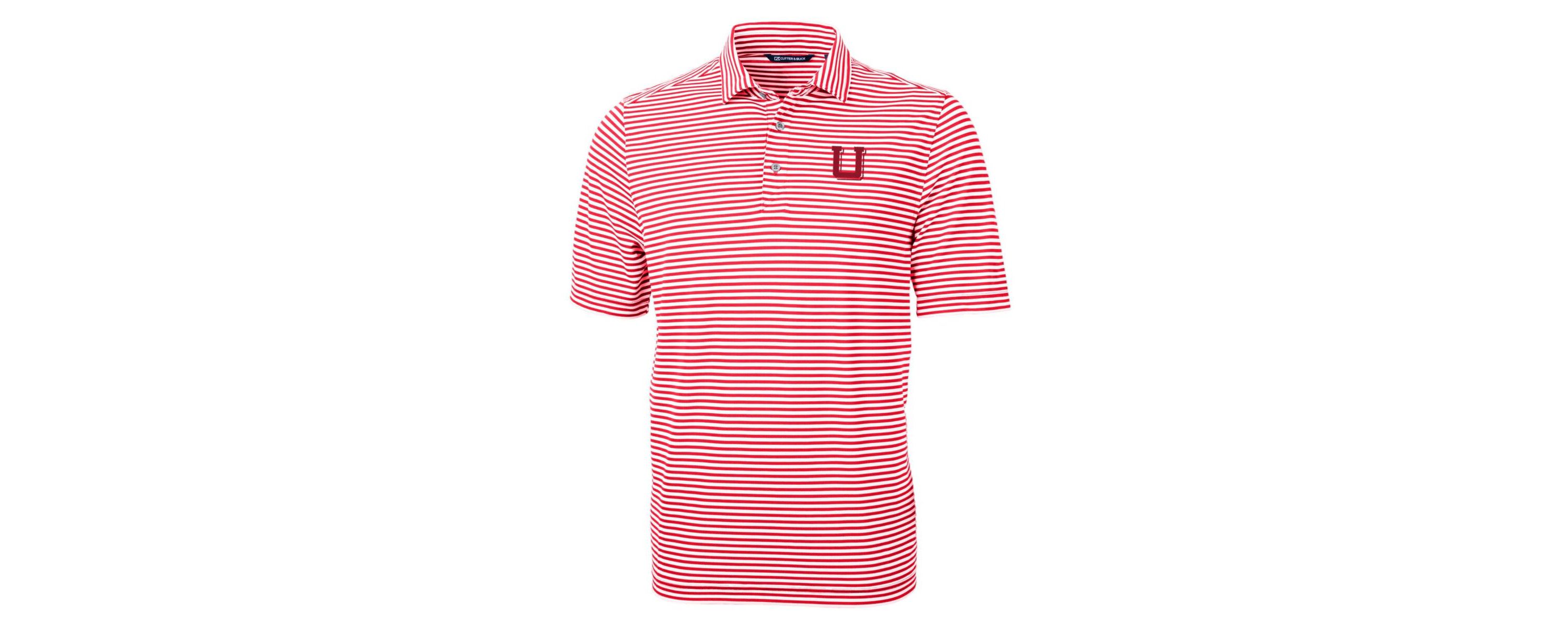Cutter & Buck NCAA Utah Utes Throwback Logo Virtue Eco Pique Stripe ...