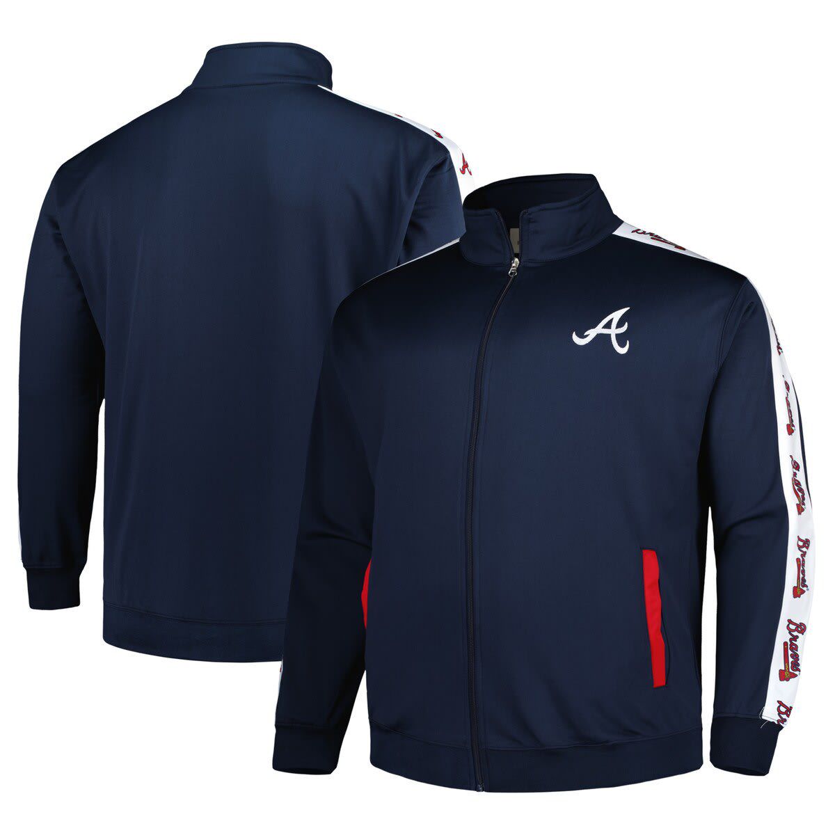 Profile MLB Atlanta Braves Big & Tall Tricot Track Full-Zip Jacket | Belk