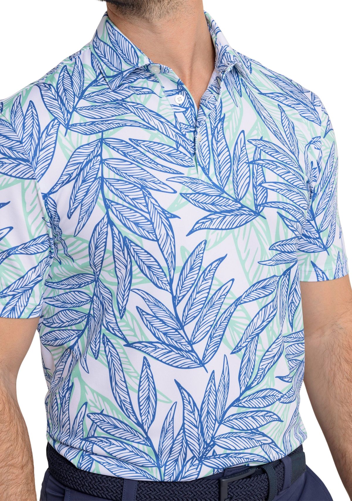 Southern Tide Driver Blue Palms Printed Polo Shirt | Belk