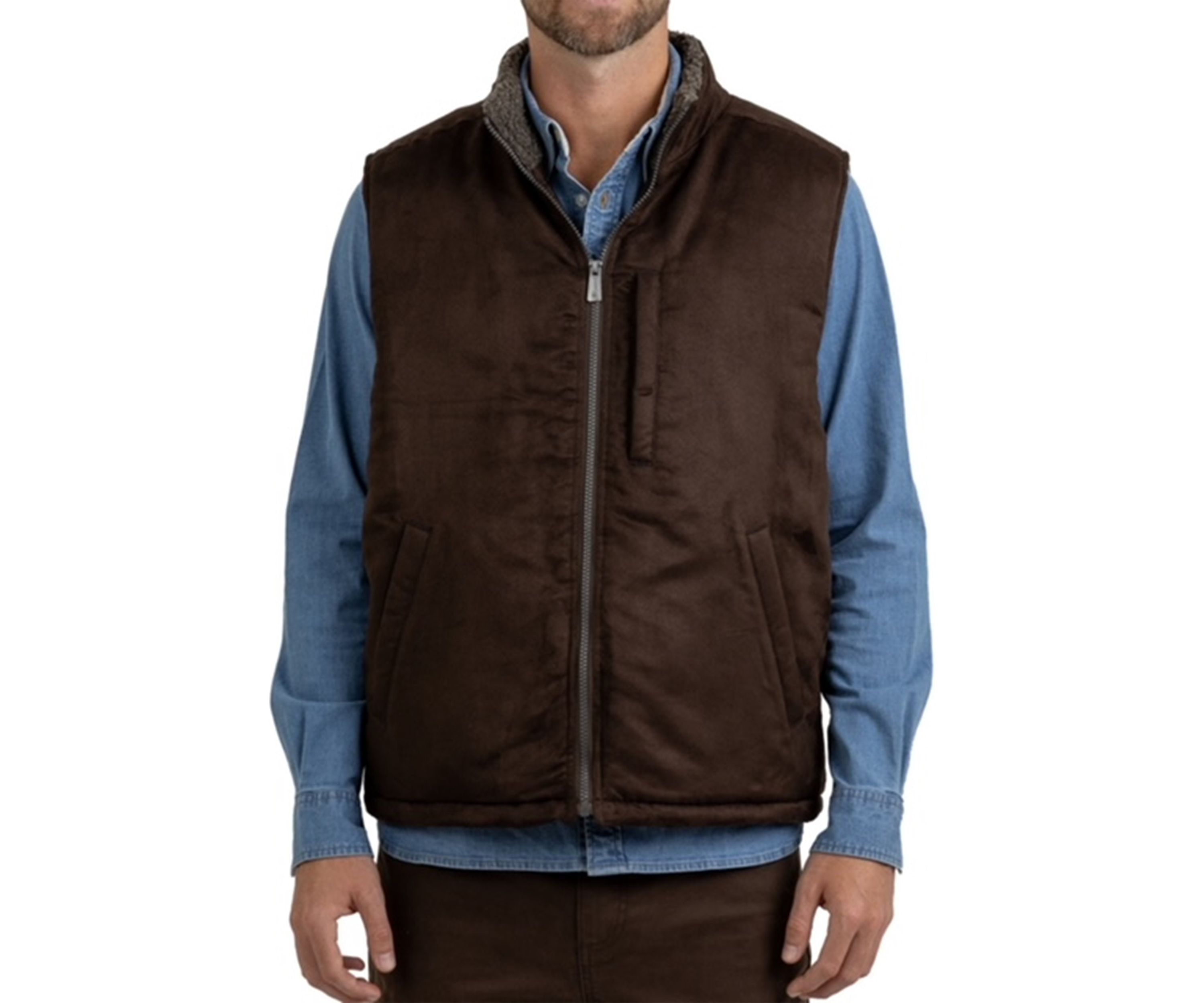 Rainforest Rainforest Nubuck Sherpa Lined Micro Suede Vest | Belk