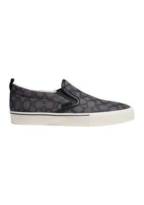 COACH Jacquard Signature Slip On Skate Loafers | belk