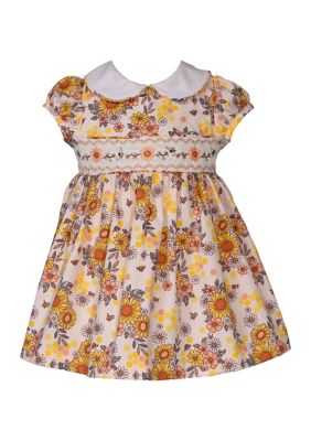 Bonnie Jean Baby Girls Sunflower Printed Smocked Dress | belk